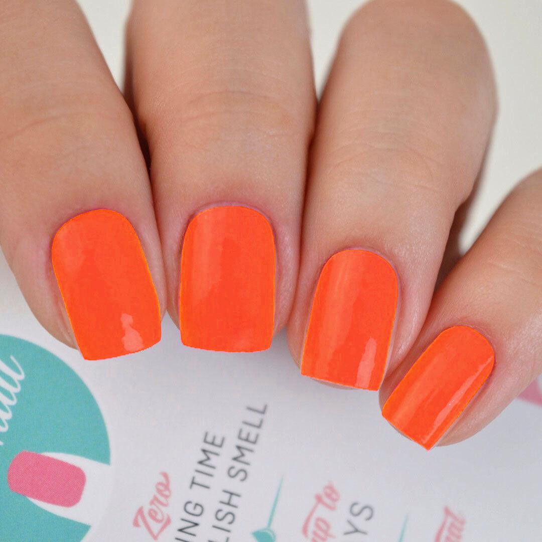 Neon Orange Fluro Nail Strips - No Drying Time – Personail