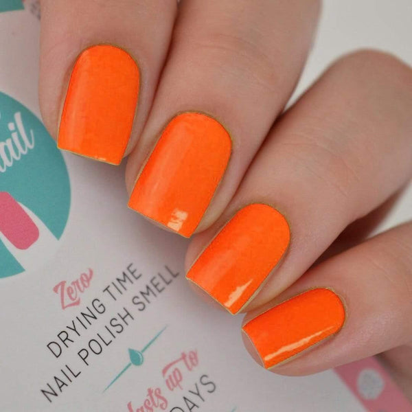 Neon Orange Fluro Nail Strips - No Drying Time | Personail