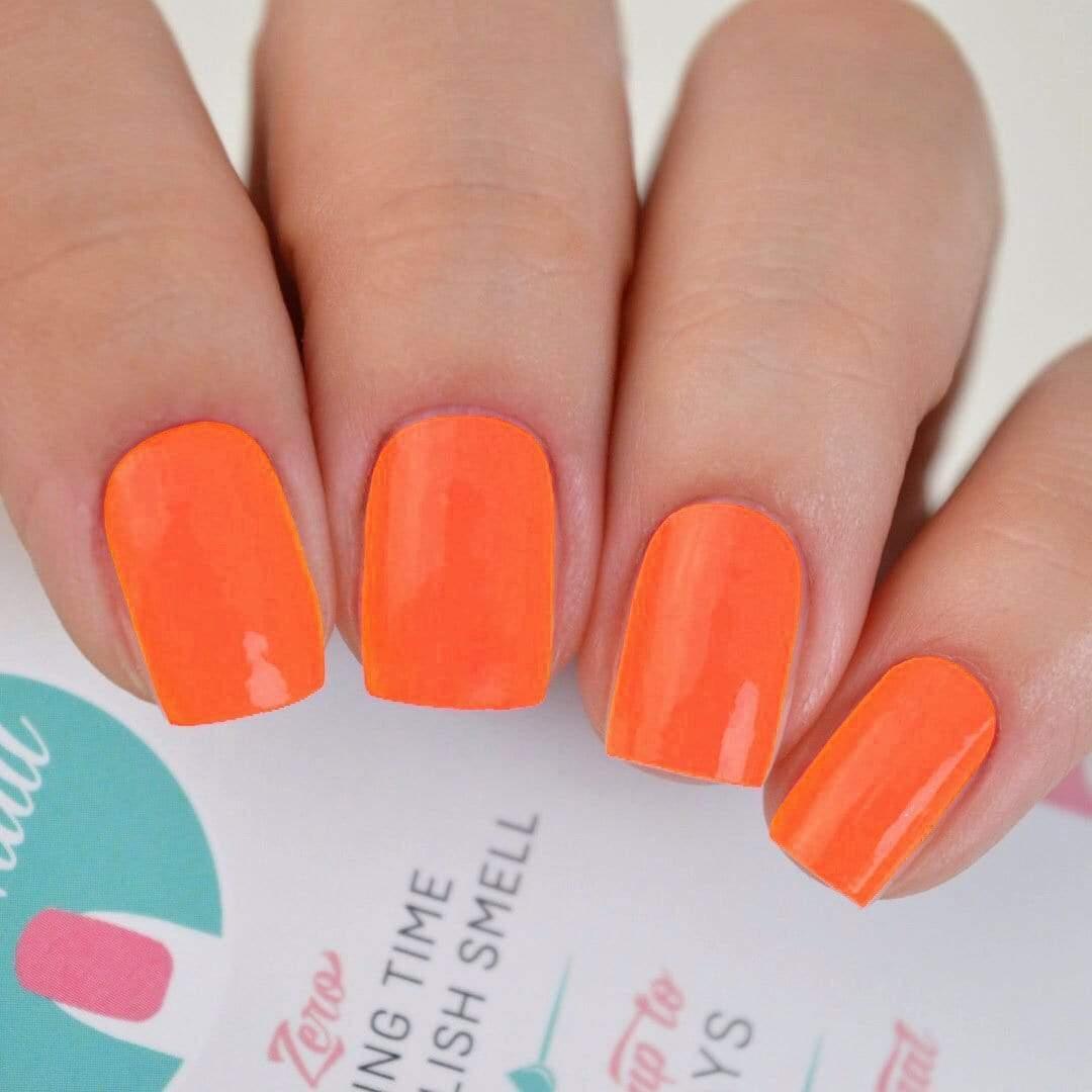 Neon Orange Fluro Nail Strips - No Drying Time | Personail