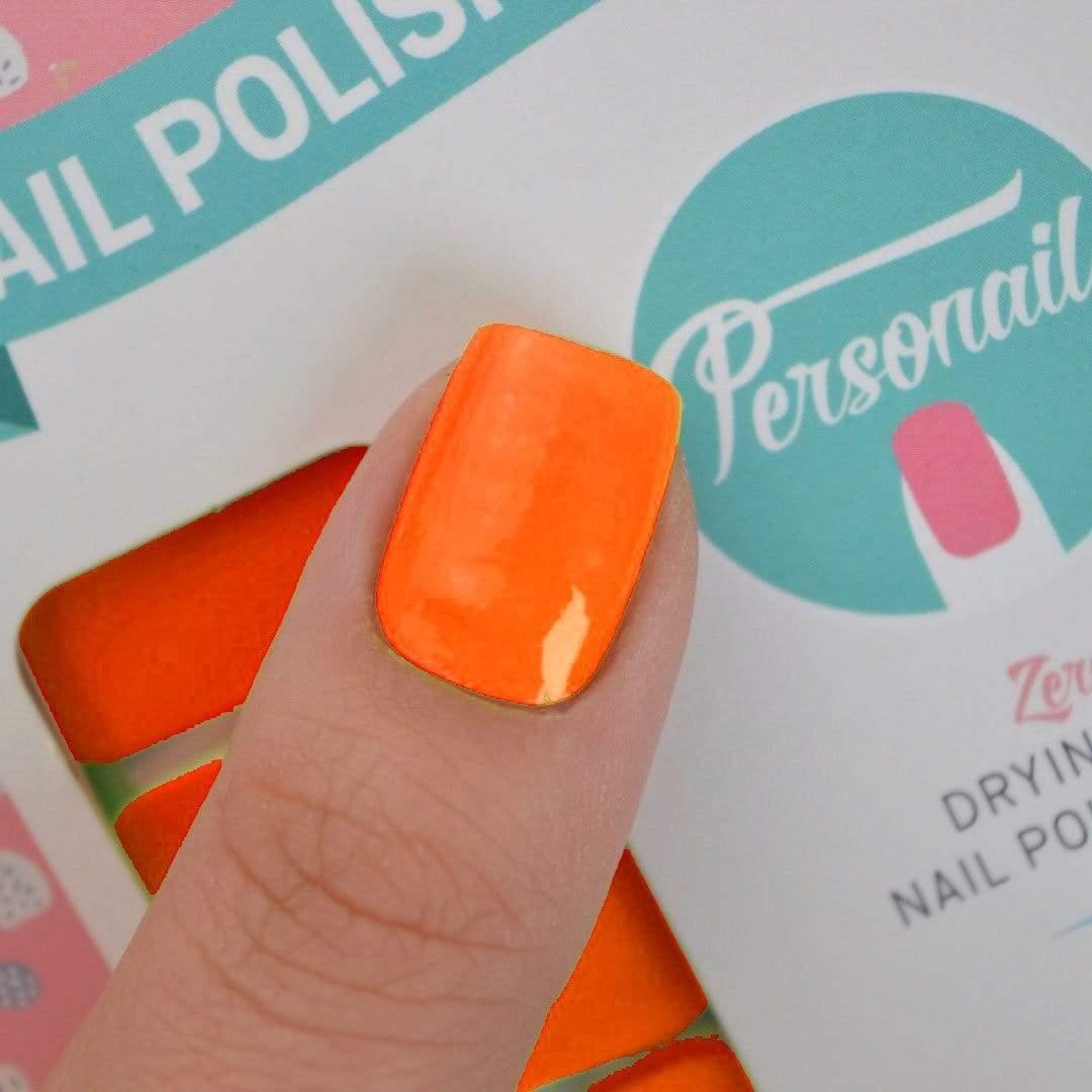 Neon Orange Fluro Nail Strips - No Drying Time | Personail